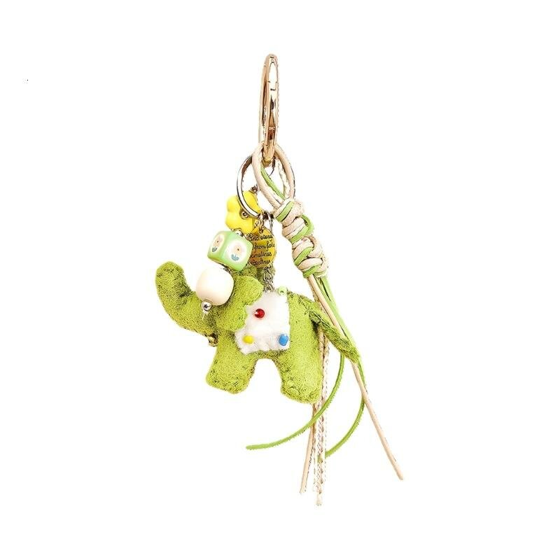 Сережка-подвеска «Слон» из фетра, Зеленый