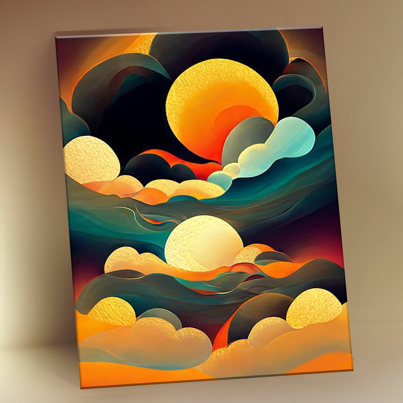 Картина по номерам Котеин с поталью, "Абстракция", 15х20 см, 16 цветов (KH1179P)