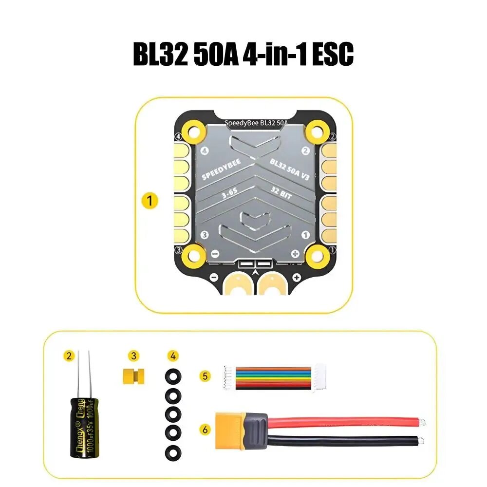SpeedyBee F7 V3 - полётный контроллер + ESC 50A (3-6S, 30.5 30.5мм) для RC моделей