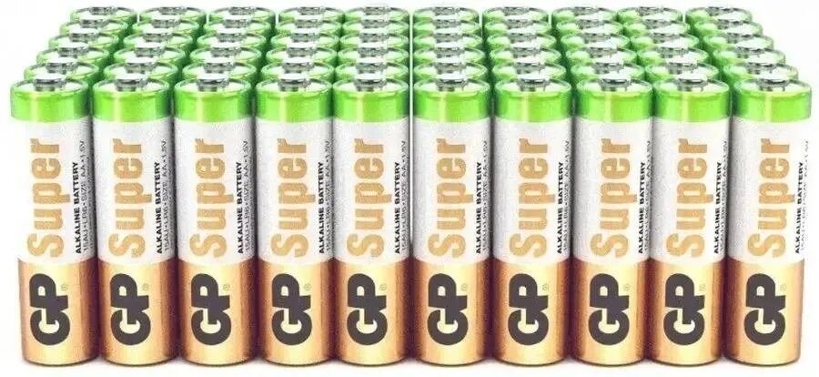 Батарея GP Super 15A50/10HR-2CRVS60 AA (промо:50+10) (60шт) спайка