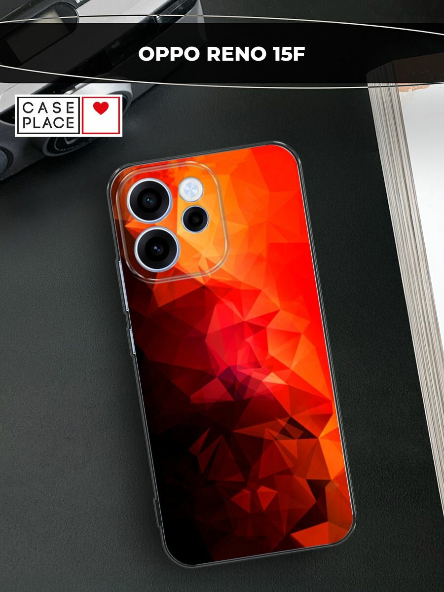 Чехол на Oppo Reno 15F / Оппо Рено 15F с принтом Красная геометрия