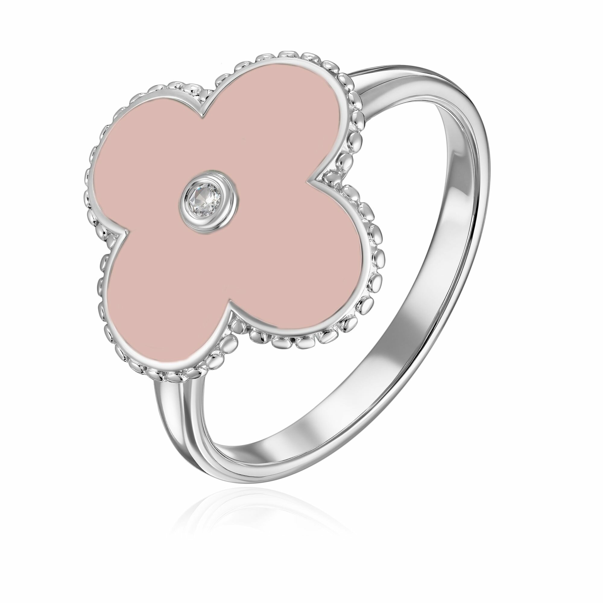 Кольцо, серебро, 925 проба, бриллиант