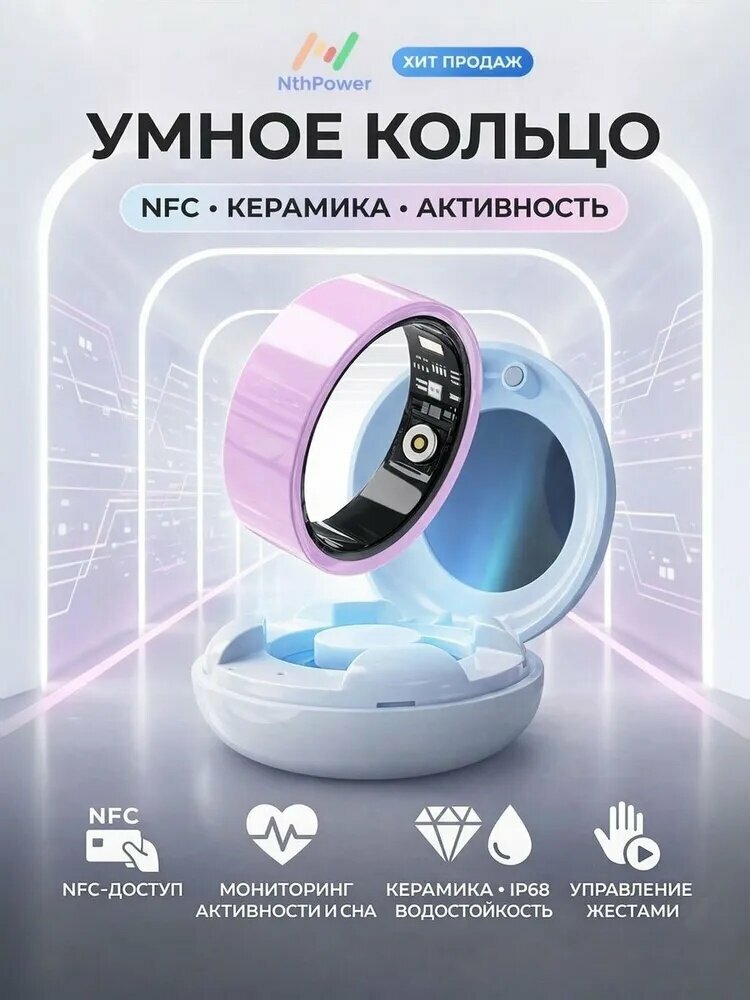 Премиальное керамическое NFC-кольцо с мониторингом здоровья 24/7, поддержкой доступа, защитой IP68 и автономностью до 14 дней