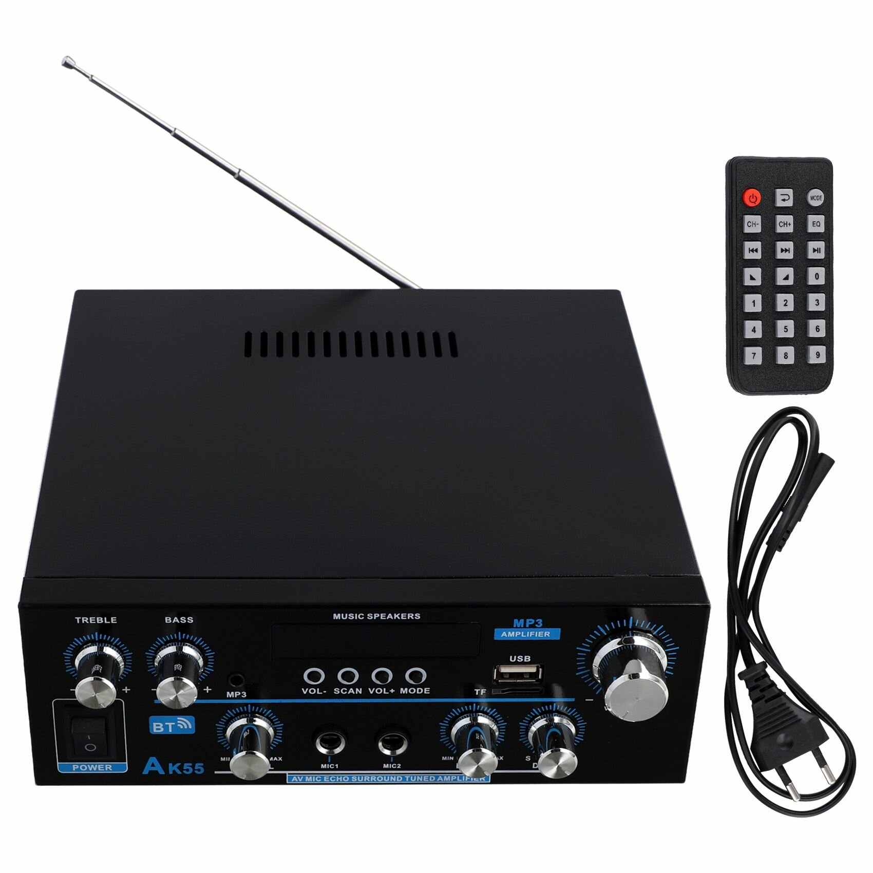 Q2AK55 Аудиоусилитель 2.0 Канала HIFI Цифровой Усилитель Bluetooth С USB-Подключением EU PLUG