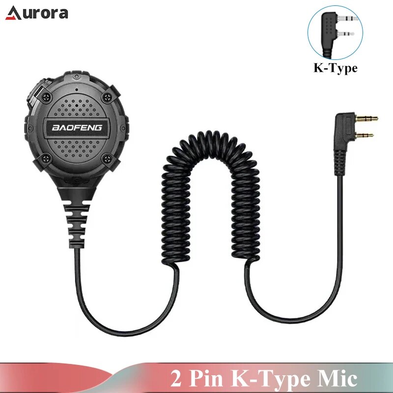 BAOFENG Плечевой микрофон 2-контактный 1PCS-K Type-Black