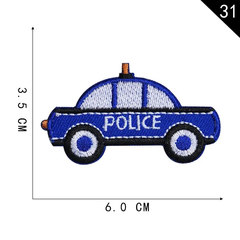 Вышивка "Полицейская машина", 6.0 x 3.5 см, цвет 31