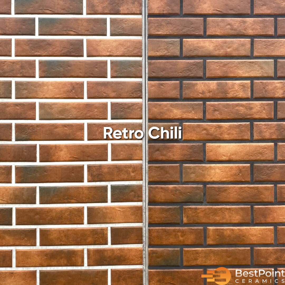 Плитка клинкерная BestPoint "Retro Chili" 24,5х6,5 см (46 шт в коробке), матовая, красная