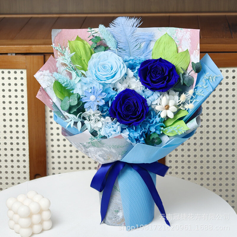 Засушенные розы, подарок на День матери, небольшой букет на День святого Валентина, букет из засушенных цветов, готовая подарочная коробка