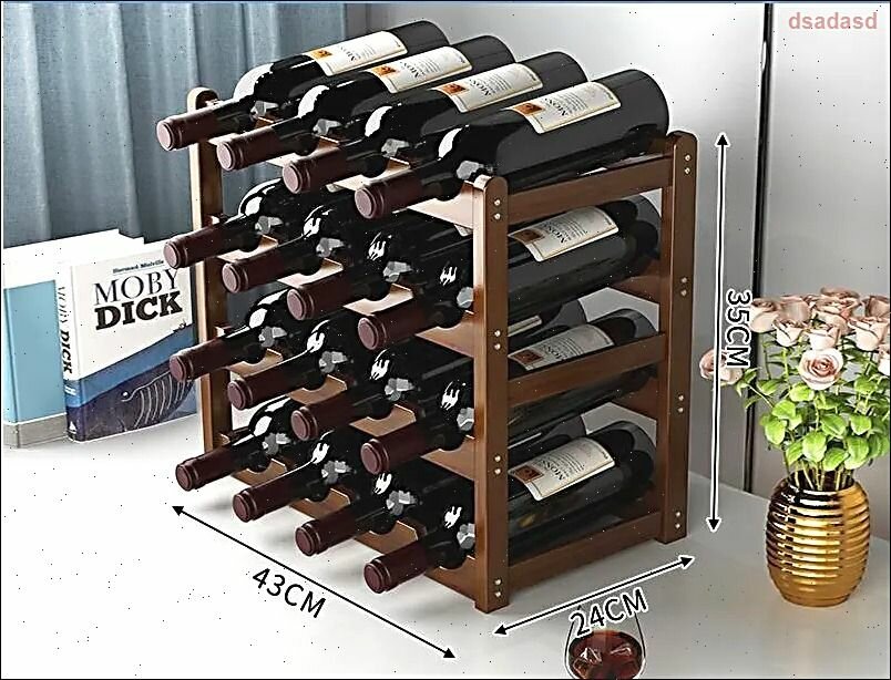 Деревянная полка для вина на 16 бутылок, Стеллаж для вина - Прочная подставка для хранения винных бутылок для дома, бара, погреба Идеальный подарок