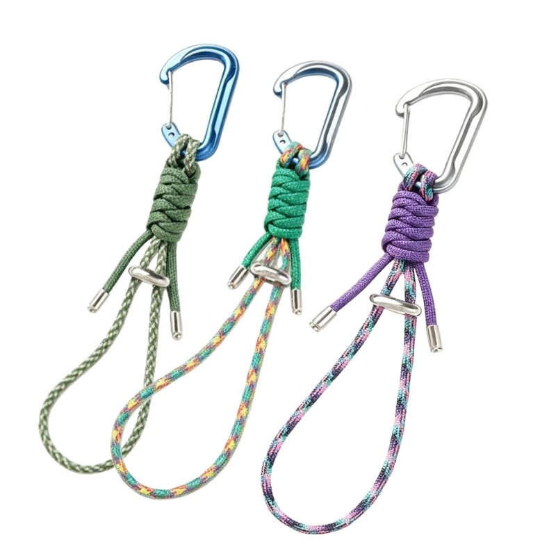 Тяжелый Алюминиевый Карабин с Веревкой из Паракорда для Кемпинга на Открытом Воздухе, Походное Снаряжение, Аксессуары