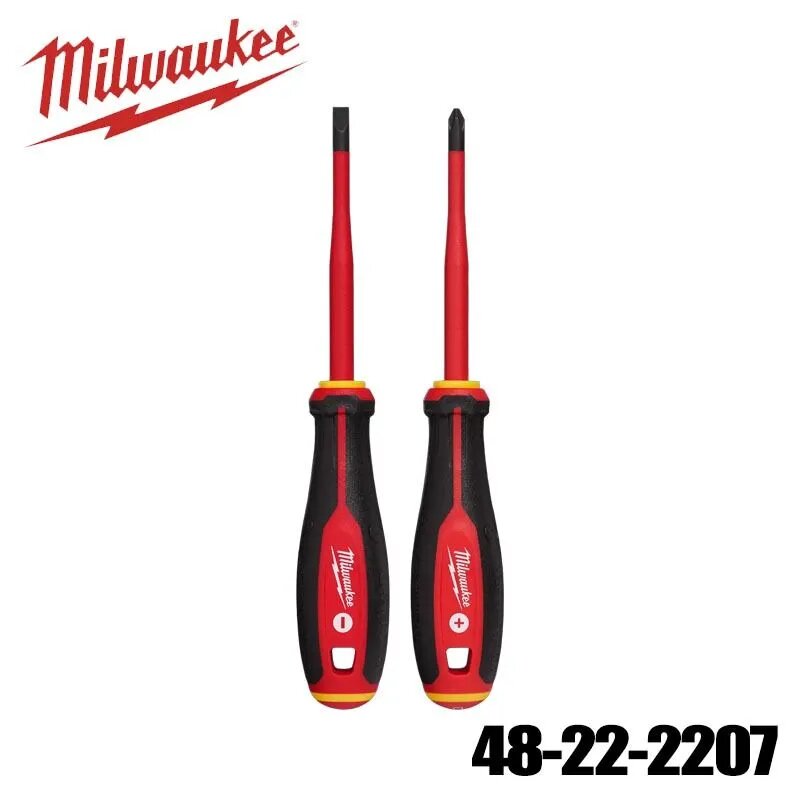 Набор отверток Milwaukee 48-22-2207 с тонким изолированным жалом 2 шт 1000 В Магнитный наконечник трехлепестковая ручка
