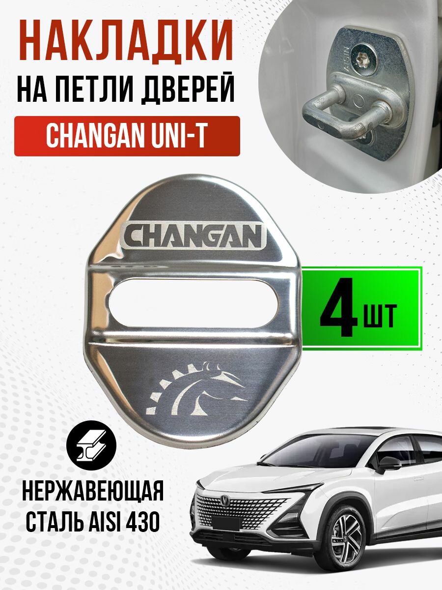 Защитные накладки на петли замков дверей Чанган Юни-Т / Changan UNI-Т (2020-н. в.)