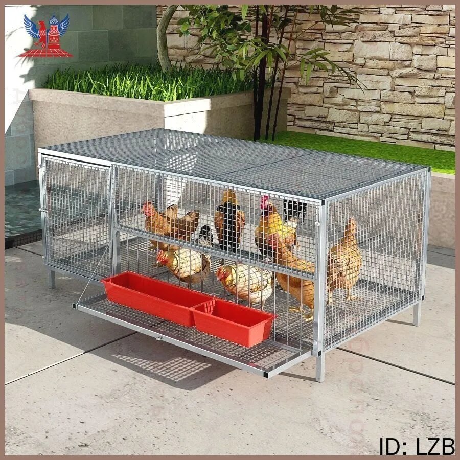 Металлическая клетка для кур с кормушкой, прочная и удобная, 100*57*62 см