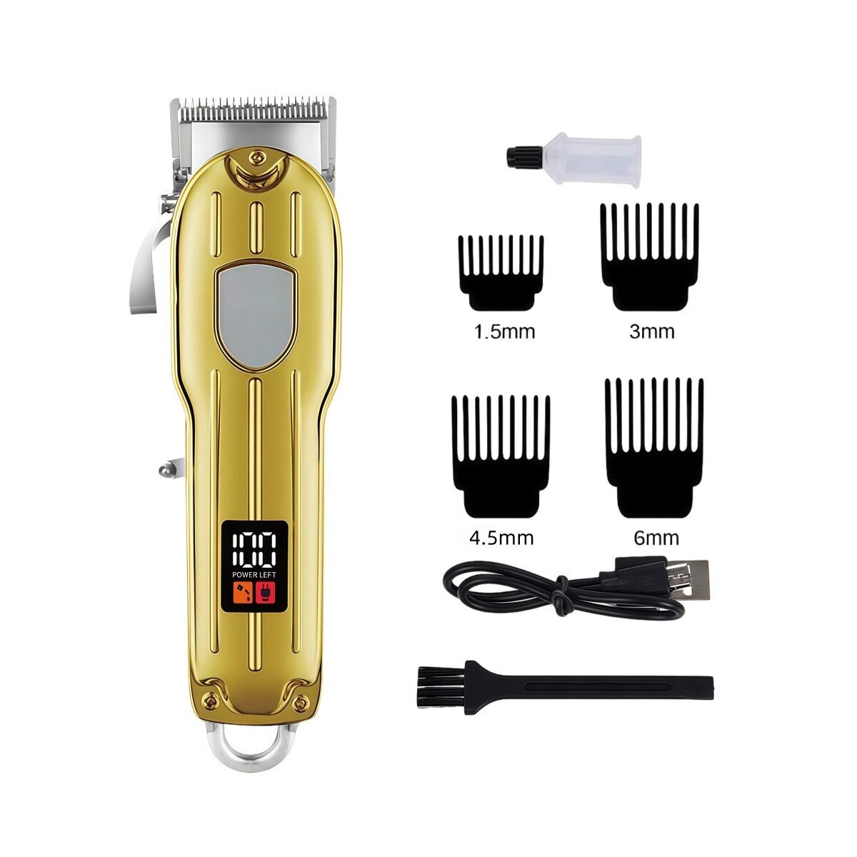 Эксклюзивная трансграничная поставка мужских машинок для стрижки волос с цифровым дисплеем, электрических триммеров для домашнего использования, мощных машинок для стрижки волос для парикмахерских.