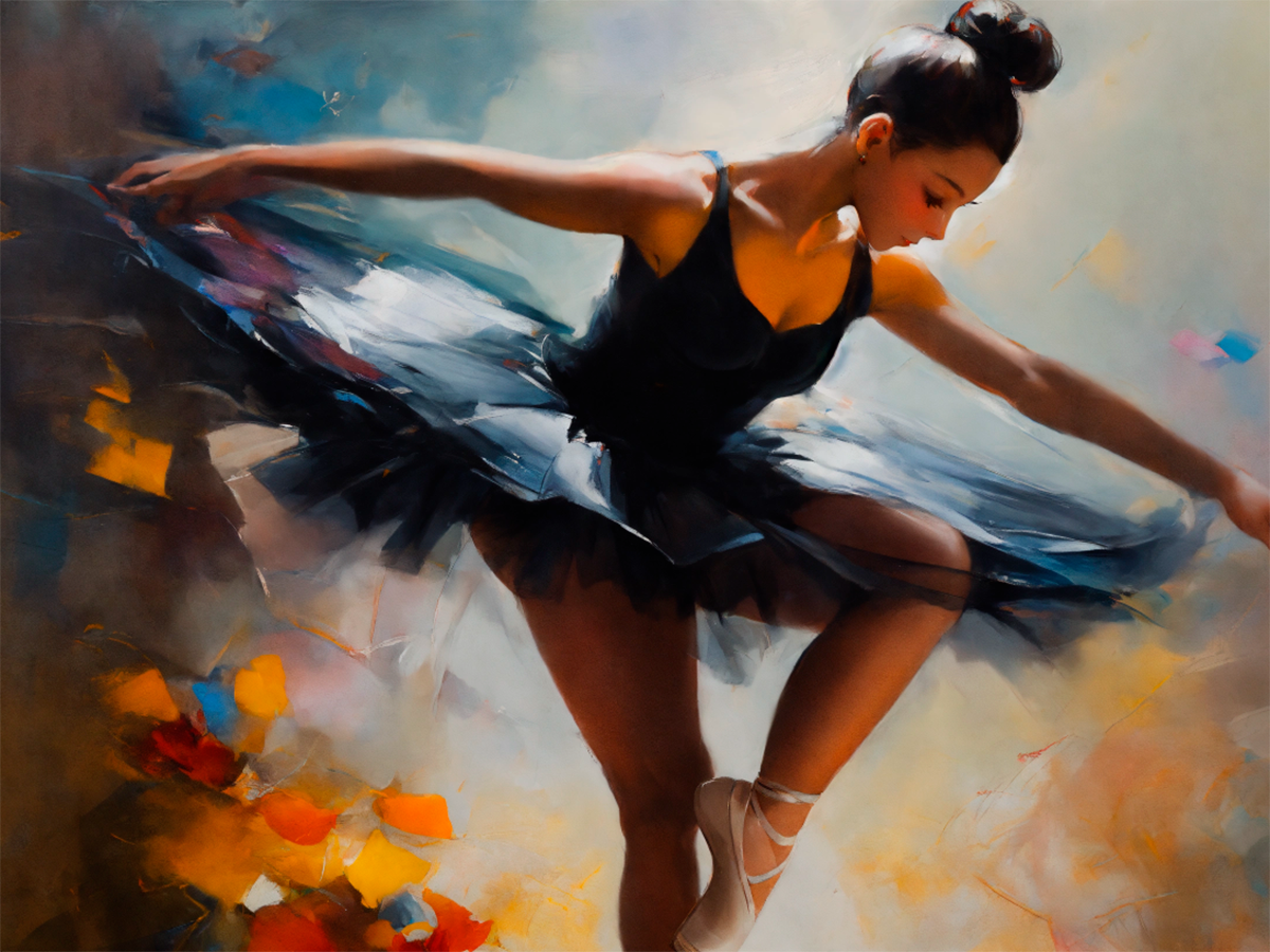 Картина по номерам "Балерина в танце", хлопковый холст на подрамнике 40х50 см, акрил, 000 Art Hobby Home