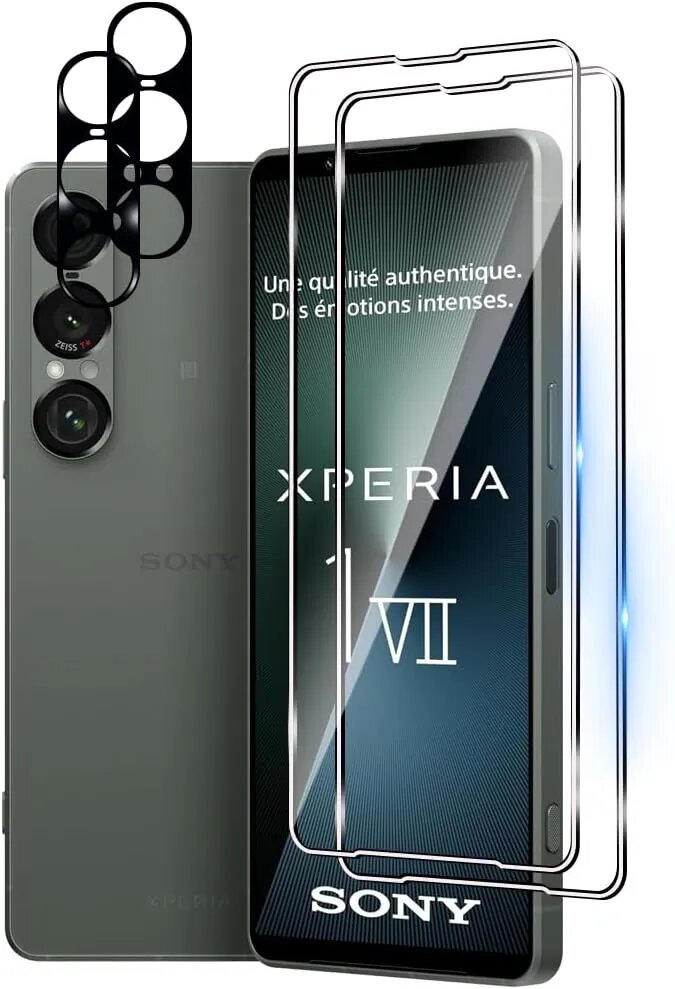 Подходит для Sony Xperia 1 VII Закаленное стекло для защиты экрана + защита камеры, без пузырьков, супер износостойкое, прозрачное с высокой четкостью, твердость стекла