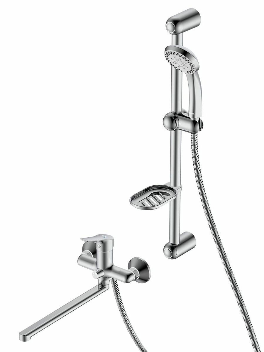 Смеситель Rossinka SET35-85 "2 в 1" с душевой штангой и лейкой