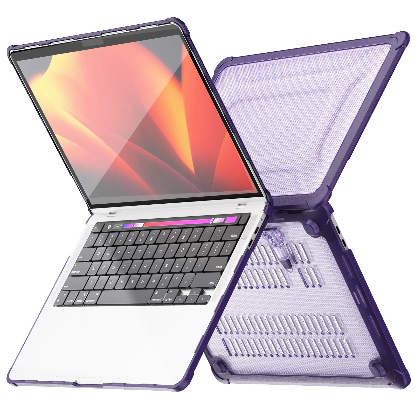 Чехол для ноутбука EGYAL для Macbook Air 13,6 Фиолетовый, Pro14 M1 M2 M3 M4 M5, Purple