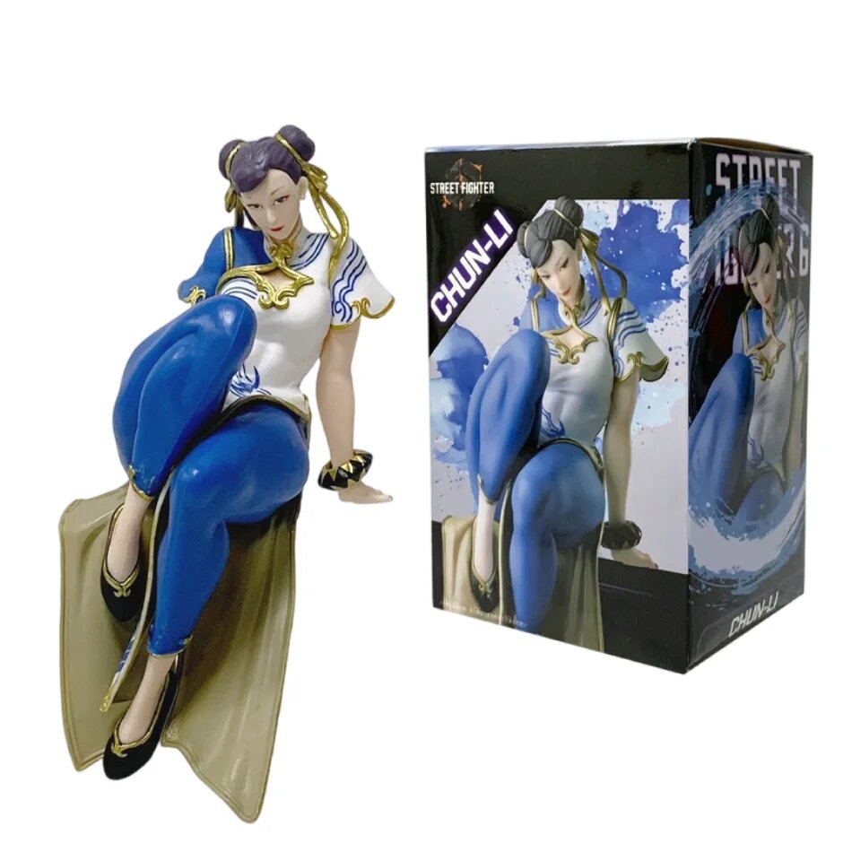 Фигурка Аниме-персонажа Из Игры Street Fighter: Рю И Чун-Ли, 14 См, Сидячая Поза, ПВХ-модель, Коллекционная, Для Фанатов, Уни.