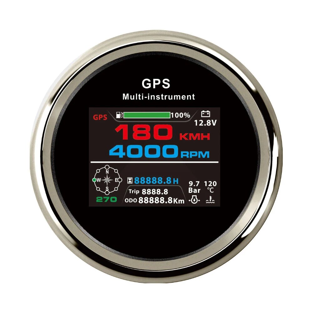 GPS-спидометр 85 мм, BS, одометр, тахометр, вольтметр