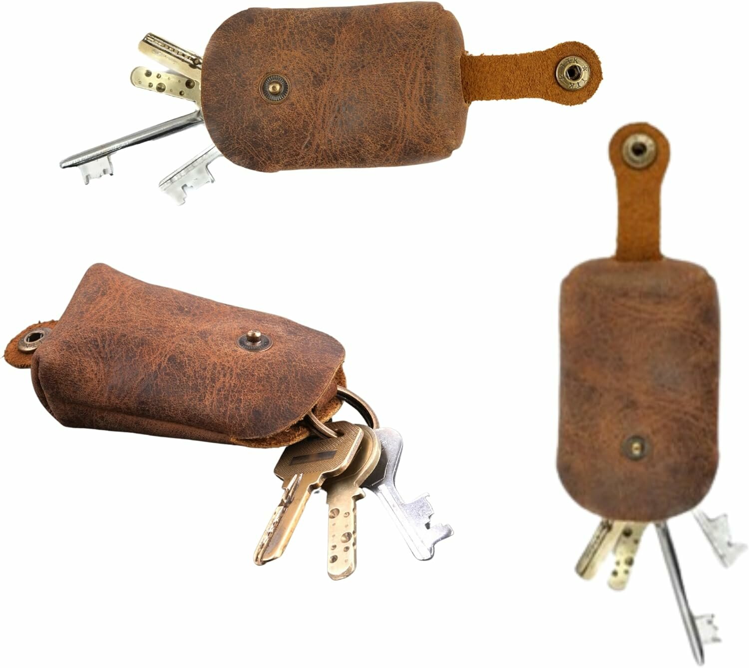 Кожаный чехол для ключей Винтажный чехол для ключей, защитный чехол для ключей Стильный держатель для ключей Прочный кож