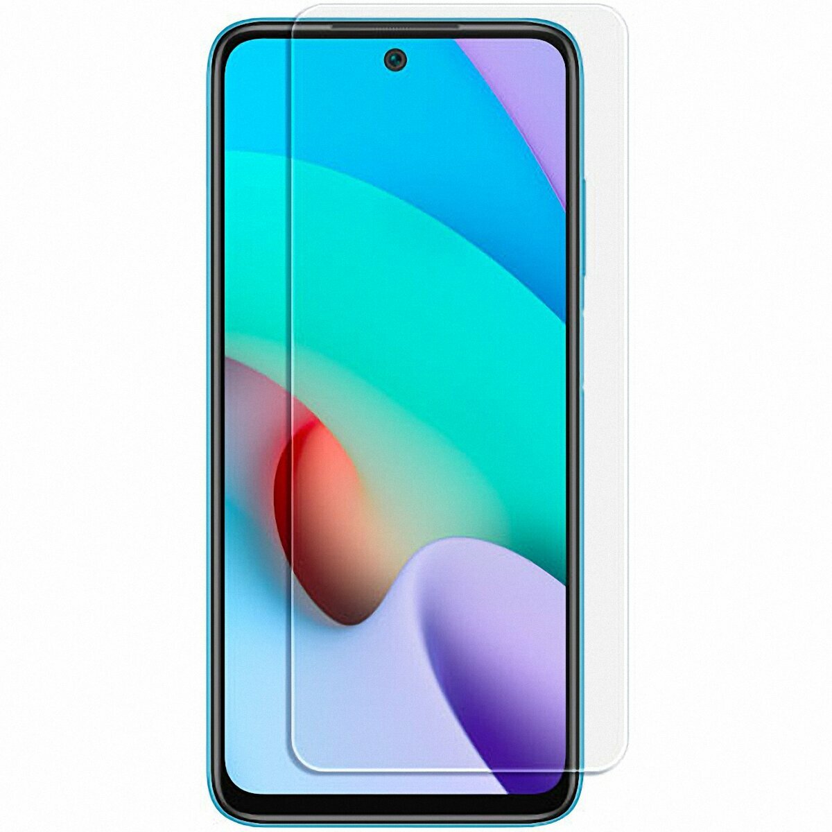 Защитное стекло для Redmi 10 прозрачное на плоскую часть экрана