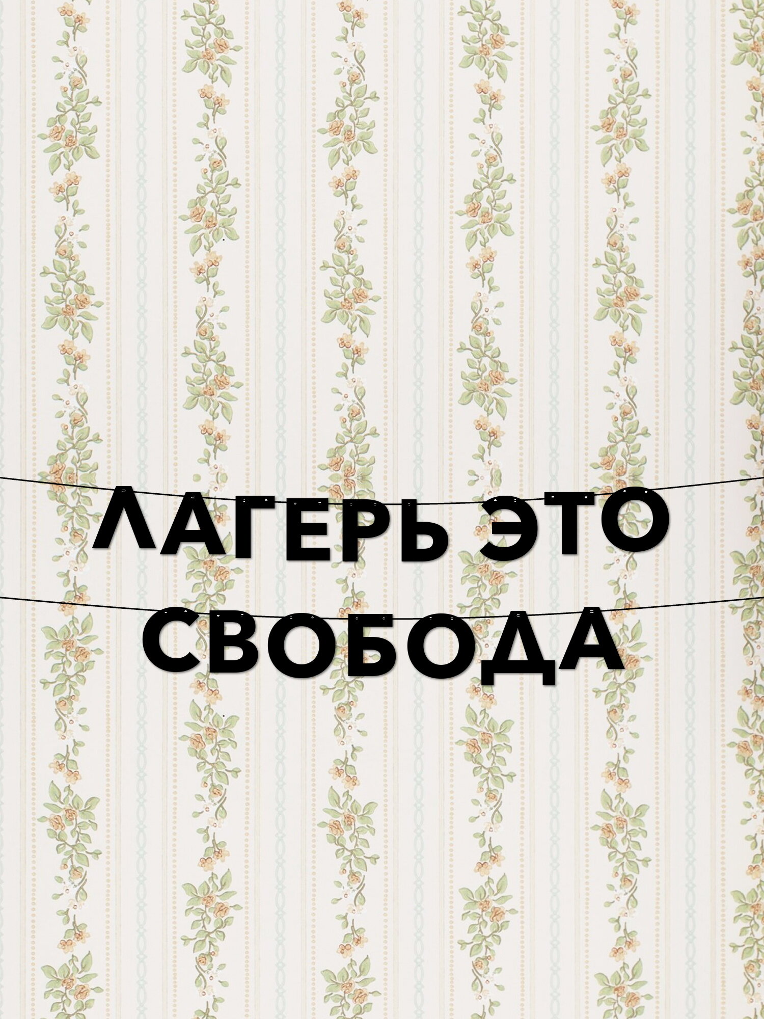 Интерьерная гирлянда для дома лагерь это свобода - идеальный эстетичный декор для вашего пространства, высота букв 10 см, толщина букв 1 мм, долговечный материал.