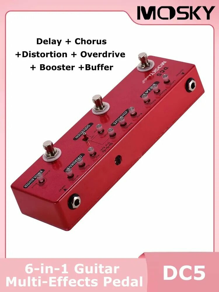 MOSKY DC5 6-в-1 педаль гитарных мультиэффектов, гитарный процессор