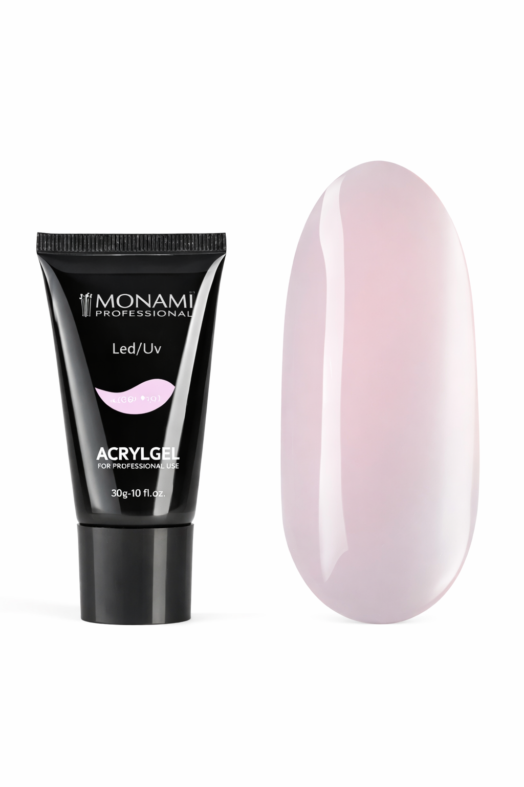 Акригель Monami "Barbie Pink", с шиммером, для моделирования ногтей, 30г