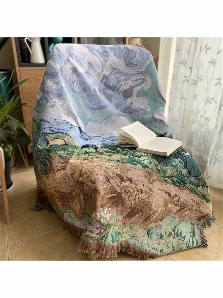 Плед вязаный, двусторонний пледы , Полиэстер, Полиэфир, 130 см х 160 см