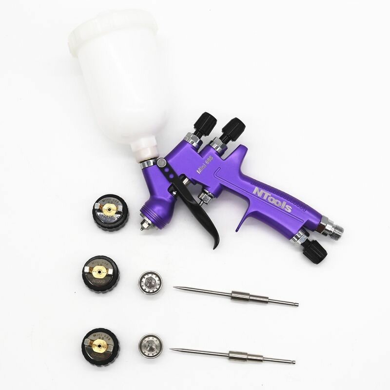 1.2MM Мини Краскопульт пневматический 1.0MM и 0.8MM Насадочный комплект 250CC Танковый воздушный распылитель