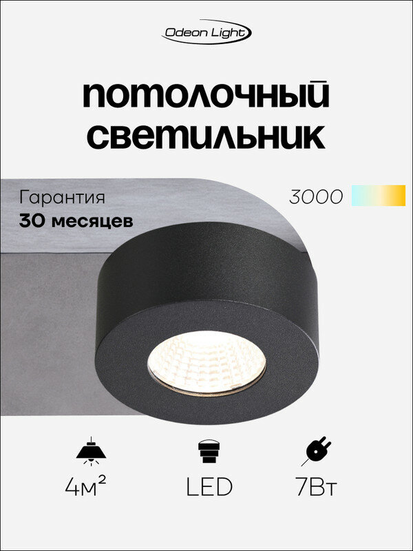 Потолочный светильник ODEON LIGHT BENE 4283/7CL LED 7W черный