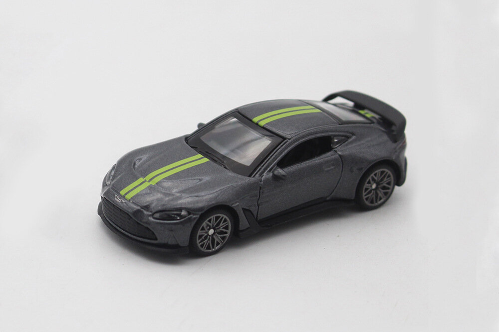 Модель автомобиля Aston Martin V12 в масштабе 1:64 из сплава с серым декалем