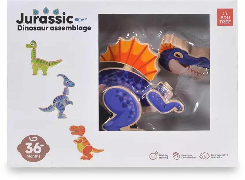 Фигурка игровая JHTOY Фиолетовый динозавр, на винтах, деревянный