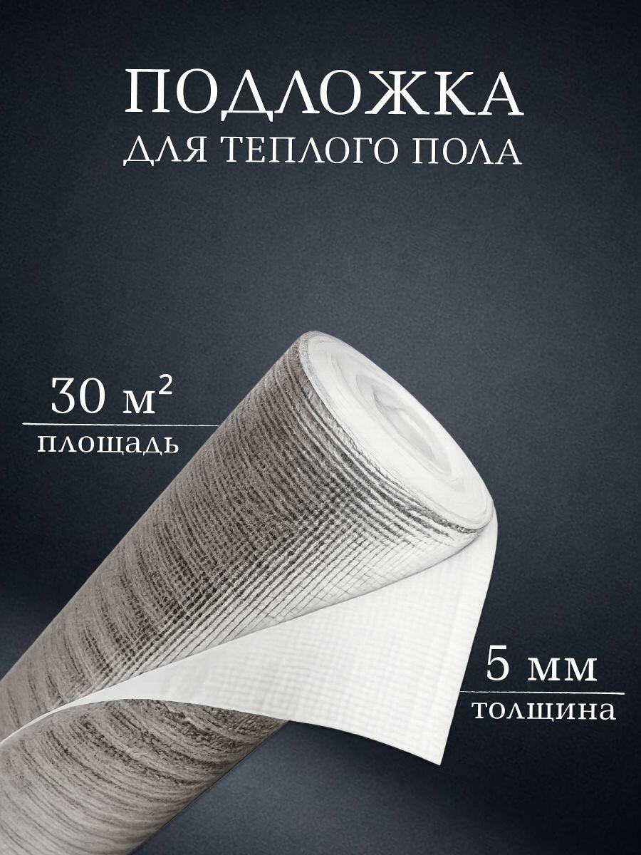 Подложка фольгированная 30 метров / утеплитель фольгированный