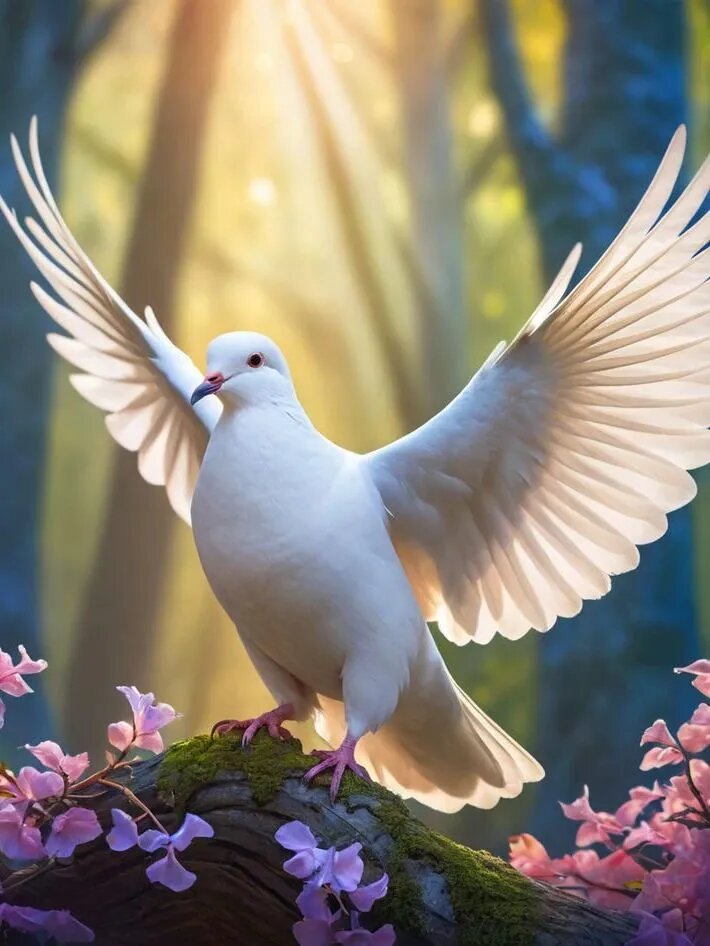 Алмазная Мозаика "Красивый Белый Голубь" 40х50 См Алмазная Вышивка / Картина Стразами Подарков / Украшения