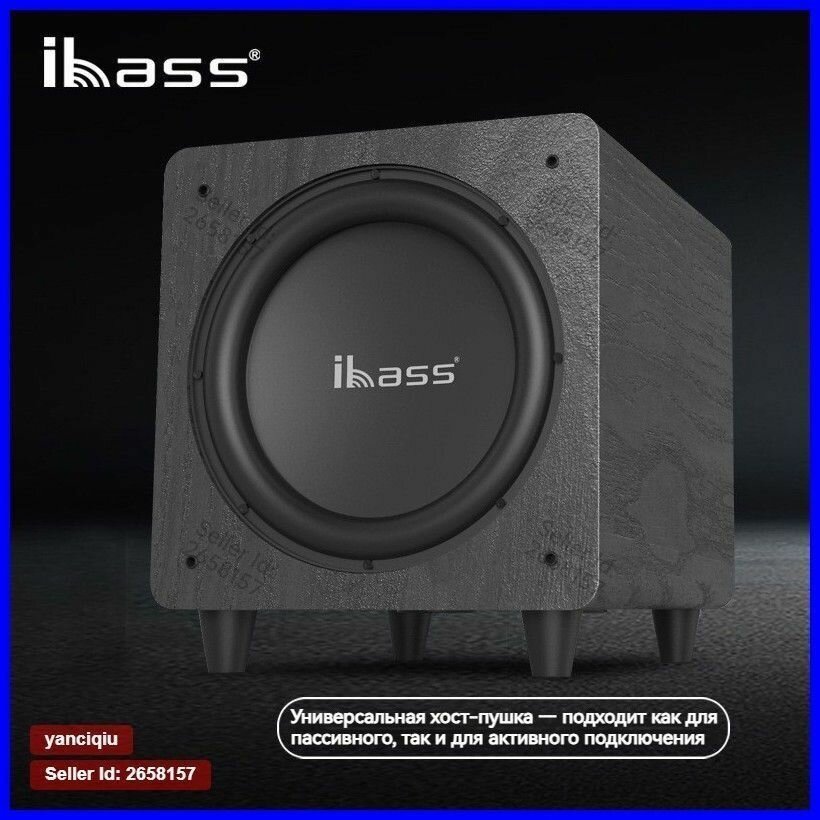 Активная акустическая система ibass с 10дюймовым деревянным сабвуфером премиум для ТВ и ПК в черном цвете