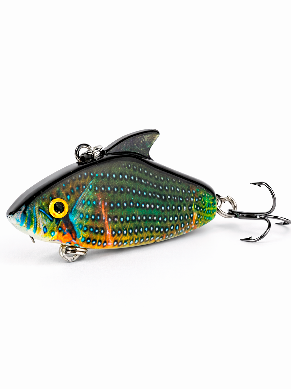 Раттлины "ZSY-2" (55мм, 7,9г), крючок тройник, цвет черный/зеленый