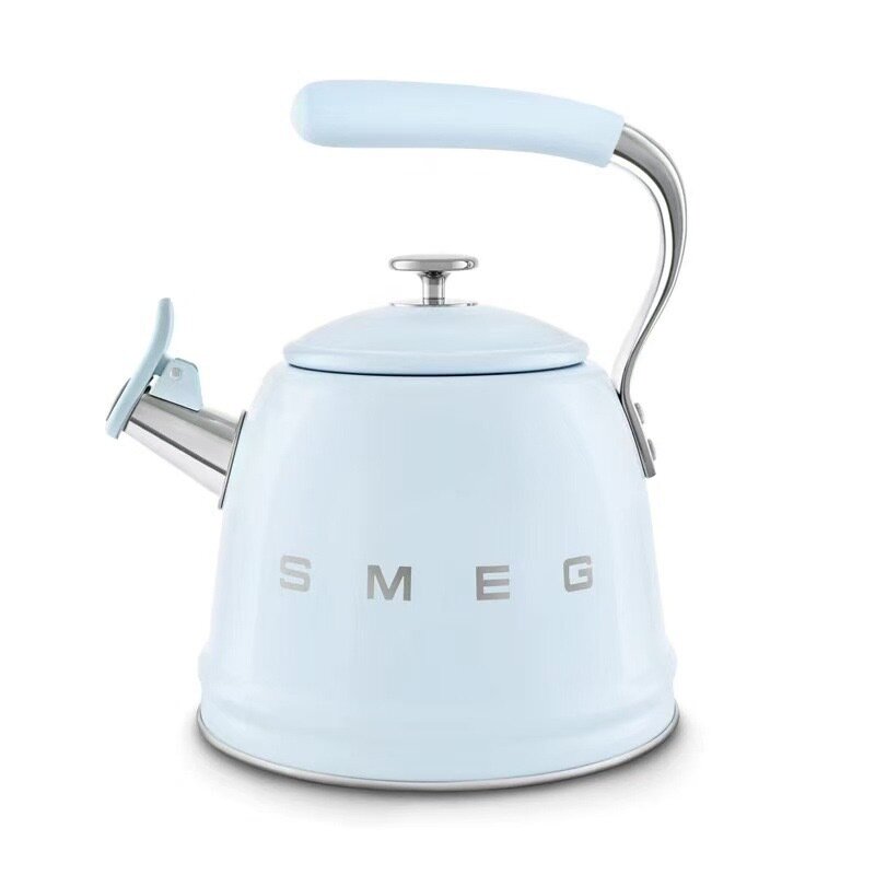 Чайник SMEG CKLW2001PK, синий, со свистком, нержавеющая сталь, 2,3 л