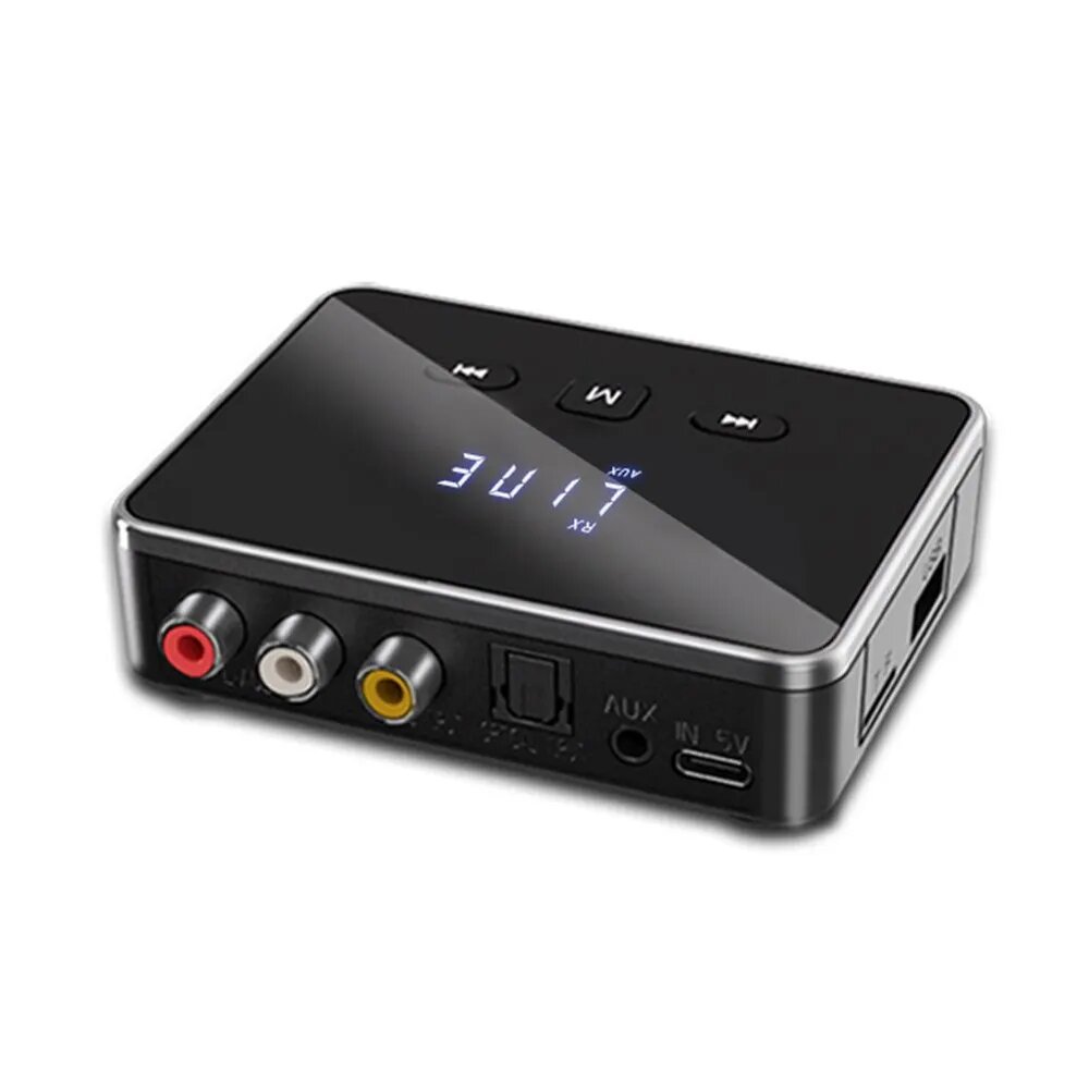 Bluetooth-адаптер 5.4 с оптическим, коаксиальным и RCA-входами и дисплеем