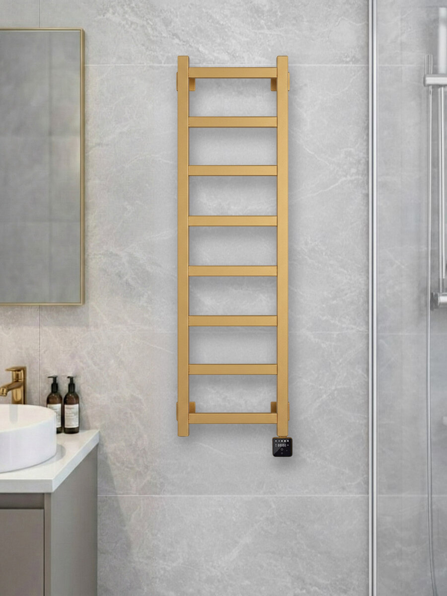 Quadro-1 Полотенцесушитель электрический EQ1 100x30 см Золото матовое