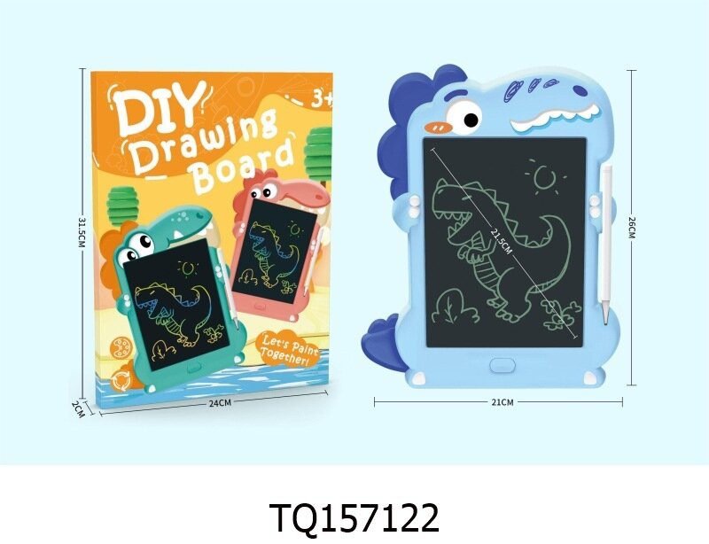 Детская электронная доска для рисования с изображением мультяшного динозавра, ЖК-дисплей, функция стирания одним нажатием, цветная доска для граффити, игрушка.