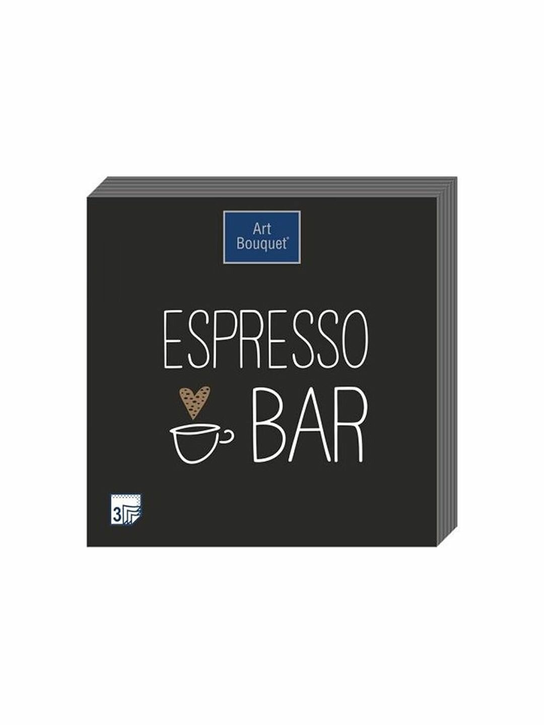 Салфетки бумажные трехслойные "Art Bouquet Натюрморт" Espresso bar, 33х33 см, в пачке 20 штук