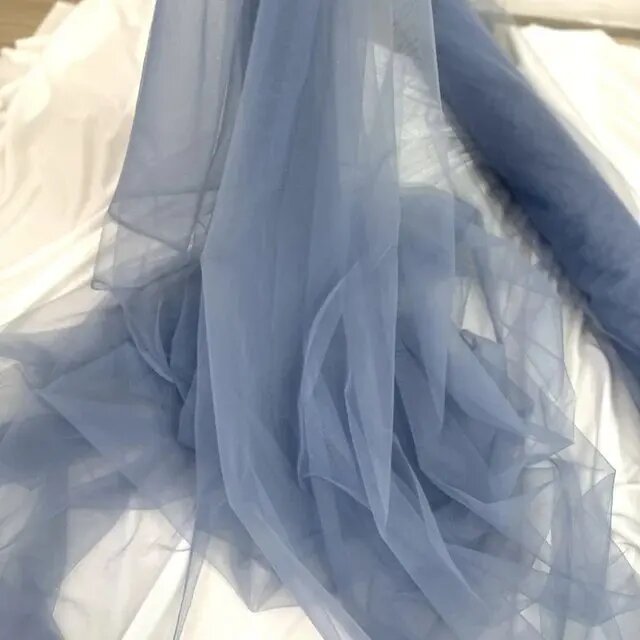Тюль полиэстер голубой, 300x160 см, Grey Blue