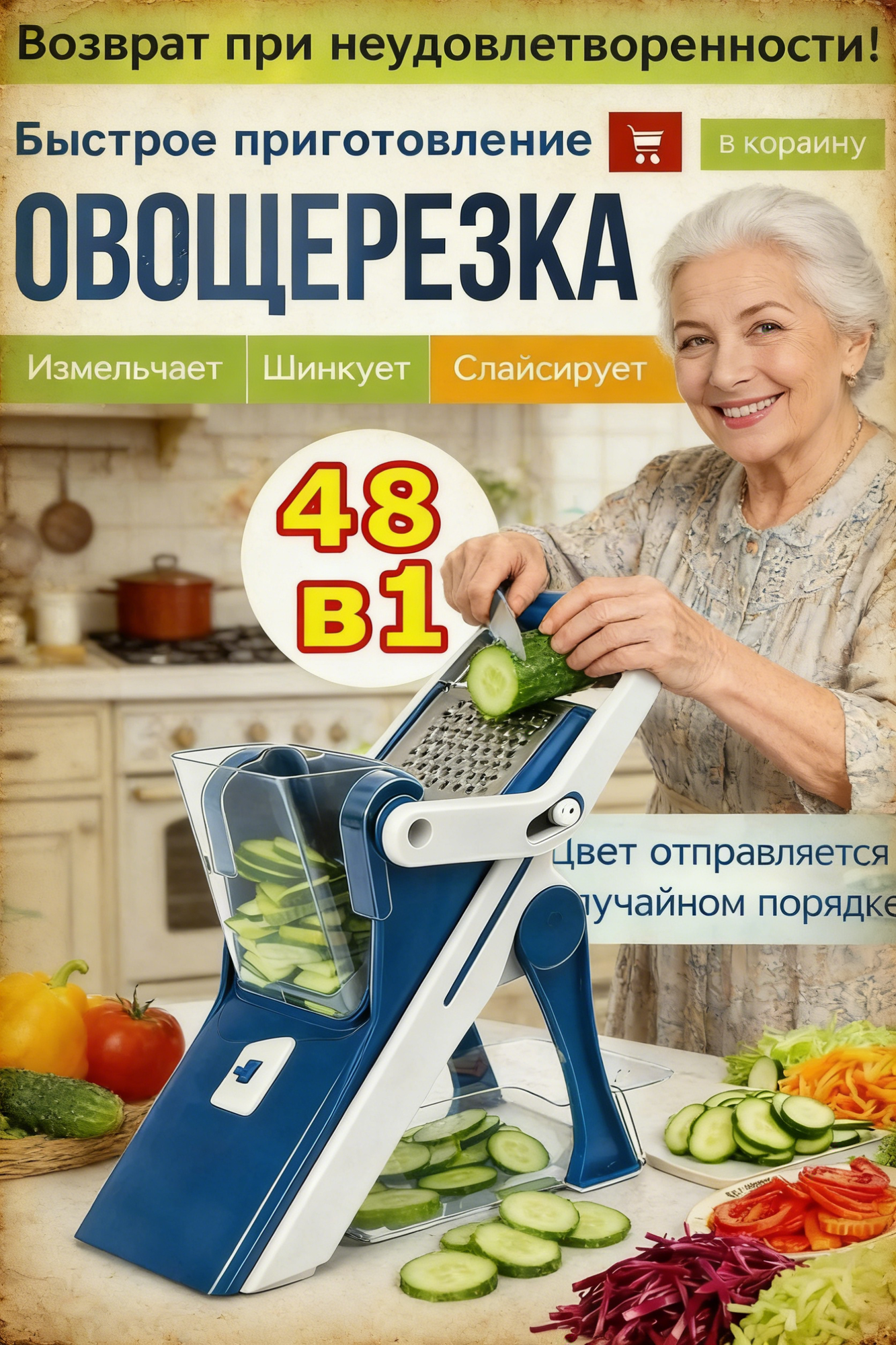 Овощерезка многофункциональная ручная слайсер для нарезки