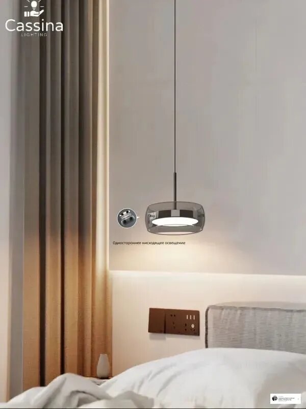 Люстра Cassina LED Clarity, 15 Вт, стекло, серый металлик, 6500K, IP16, диммирование, 2260 Лм