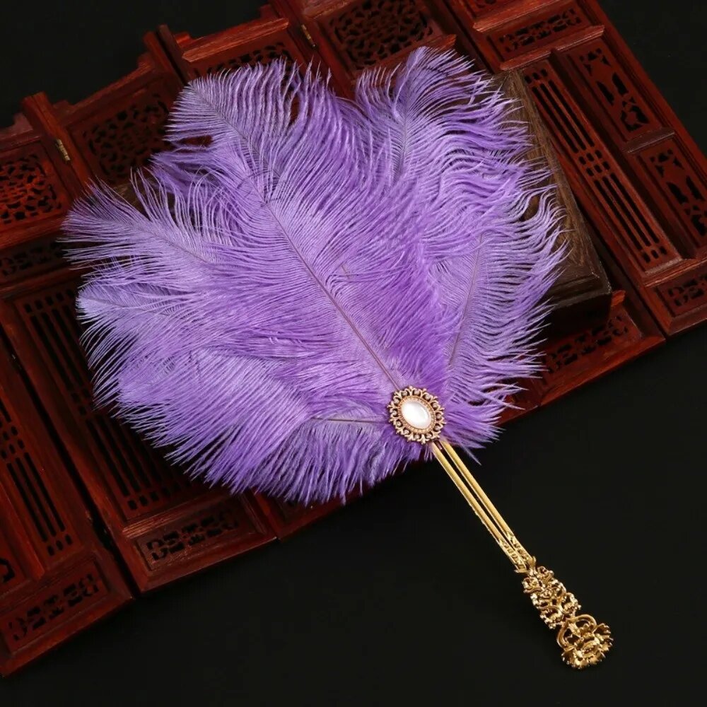 Декоративный веер из перьев Фиолетовый, Purple