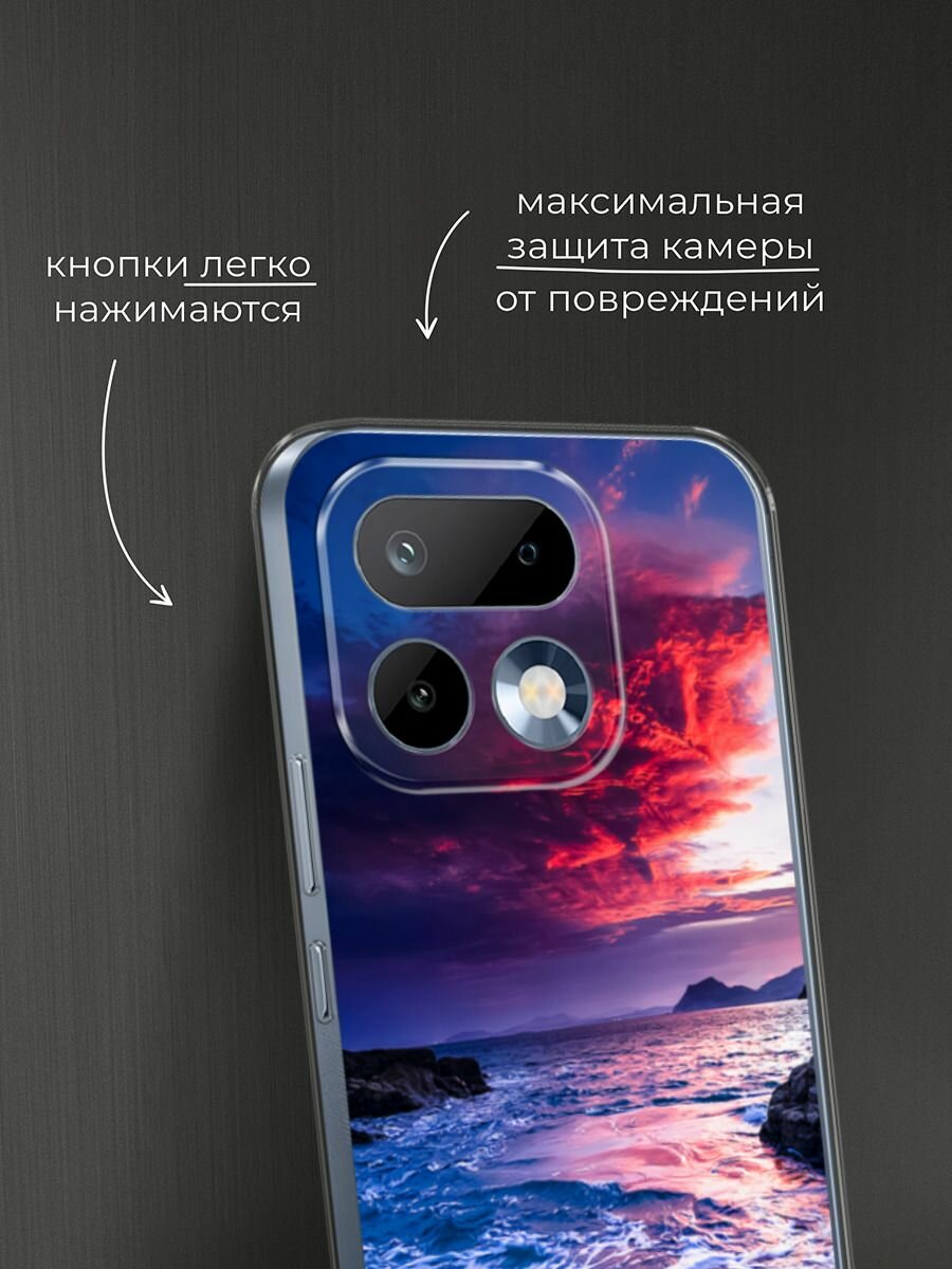 Силиконовый чехол на Realme 16 Pro / Реалме 16 Про с принтом Волны 1 — фото 1