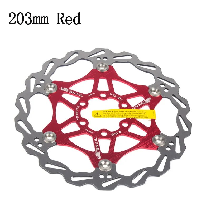 Роторы дисковых тормозов SNAIL MTB 160/180/203 мм Красный, 1pc 203MM-Red