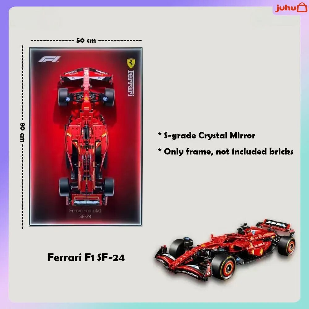 Постер с изображением гоночного болида Ferrari SF-24, размер 80x50 см, для декора комнаты — фото 1